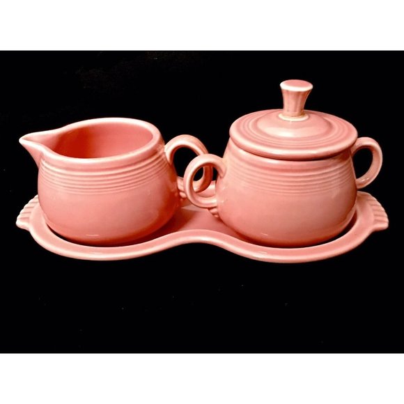 Fiestaware | Dining | 95s Fiestaware Creamer Sugar Figure 8 Tray Set ...